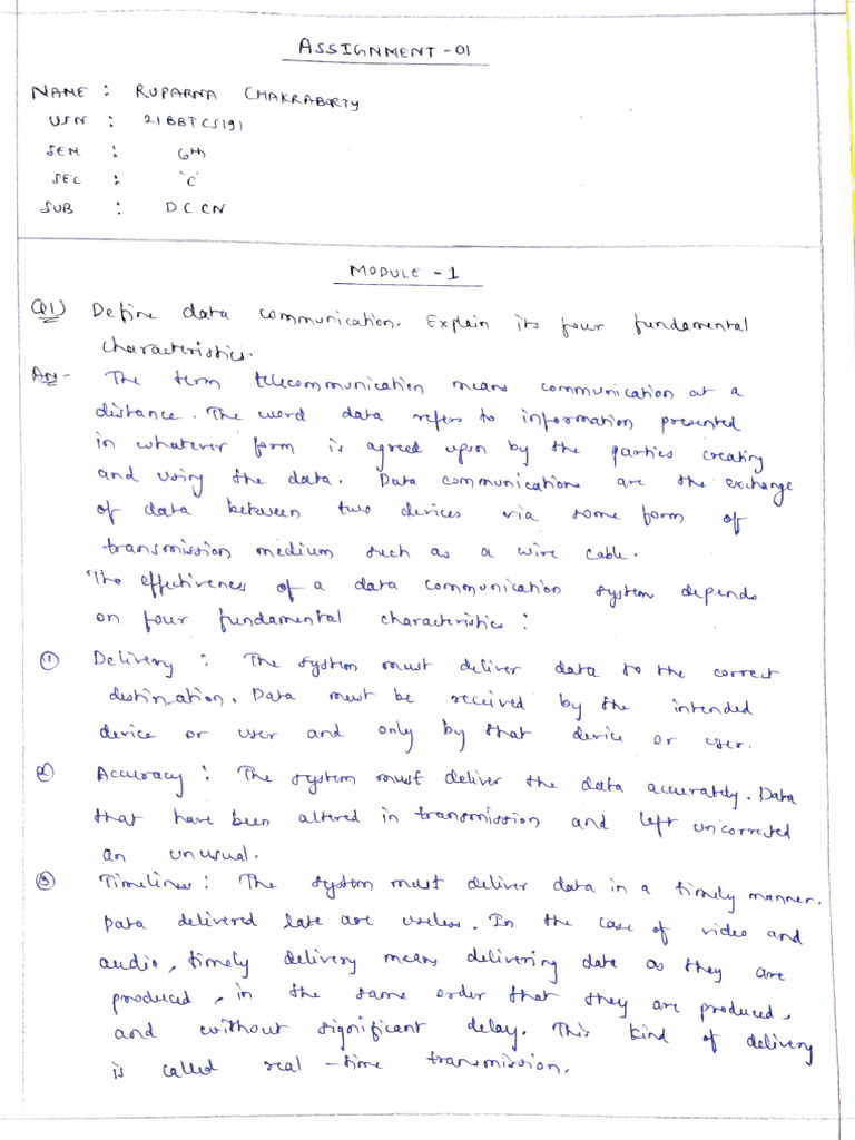 DCCN - Assignment 1 | PDF DCCN - Assignment 1 | PDF