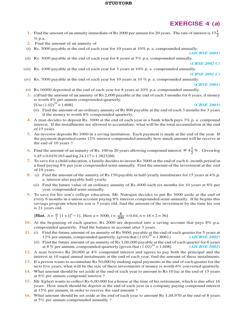 4 Annuities | PDF | Present Value | Interest