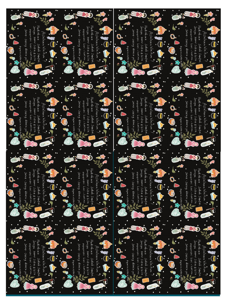 Green White Watercolor Leaf Page Border A3 Poster | PDF