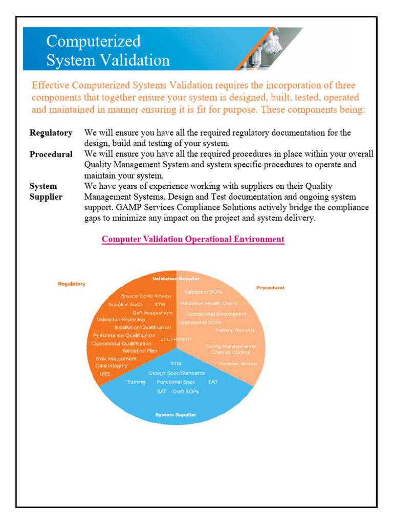 GAMP Services-CSV Validation and Data Integrity Solution | PDF ...