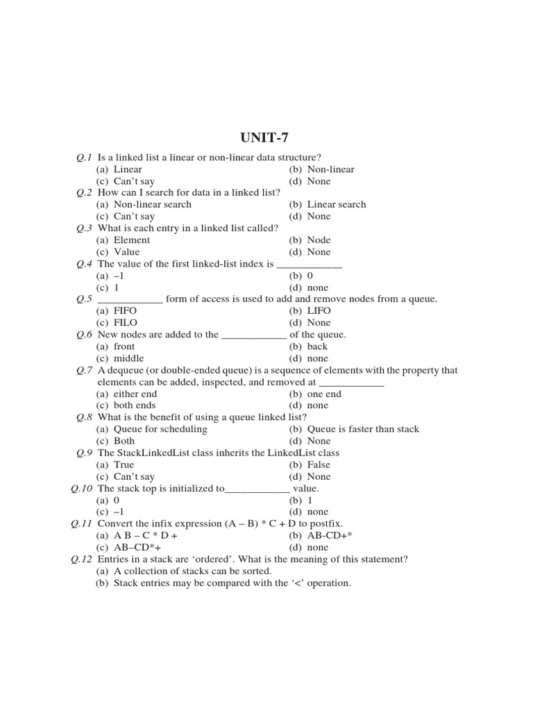 Unit D Download Free Pdf Queue Abstract Data Type Pointer Computer Programming 