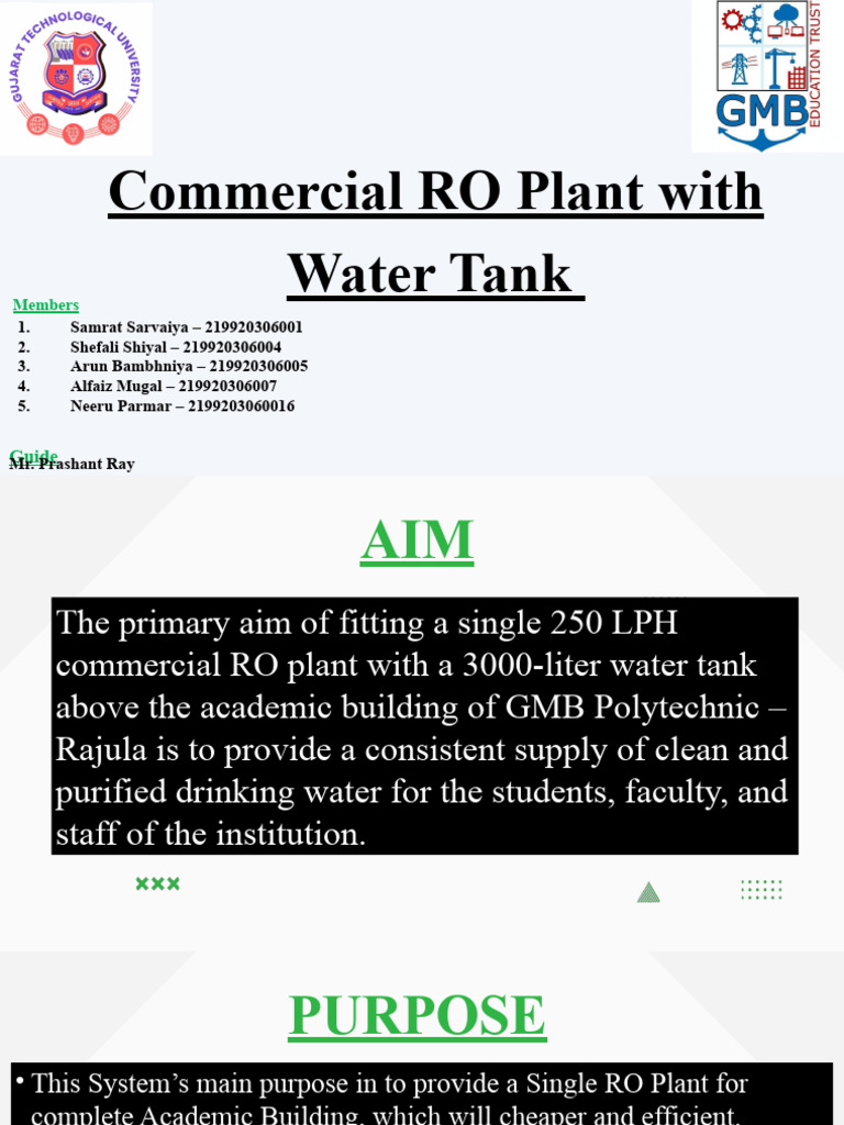 RO Plant Installation Guide for GMB | PDF | Membrane | Water