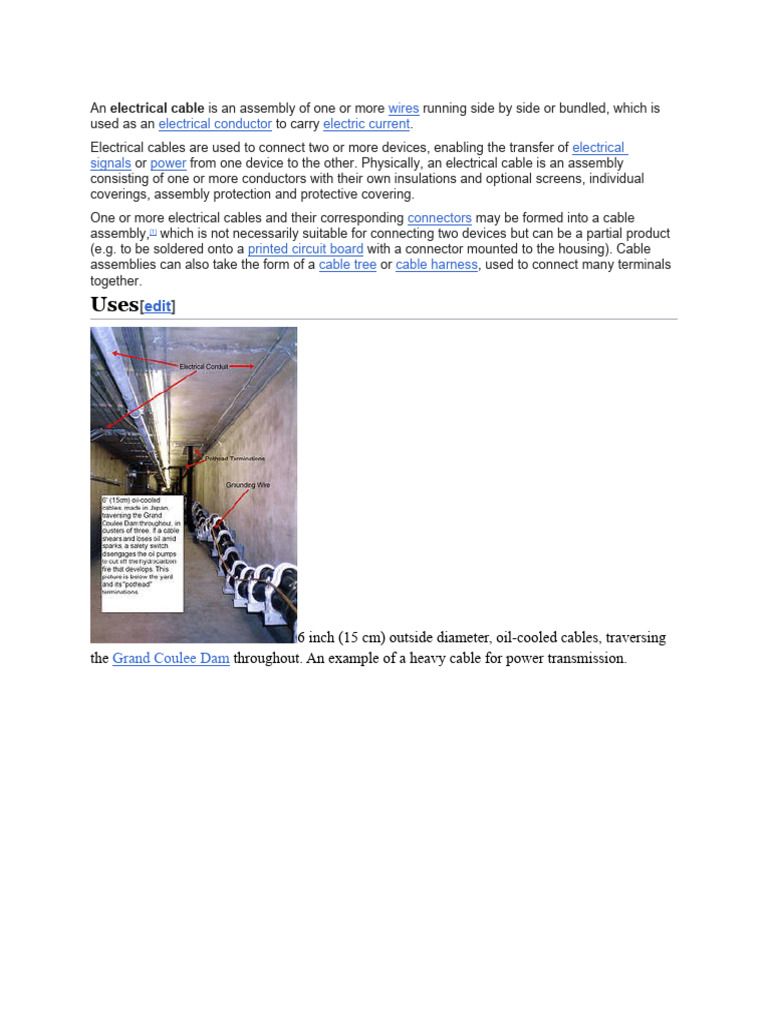 An Electrical Cable | PDF | Electricity | Electrical Equipment