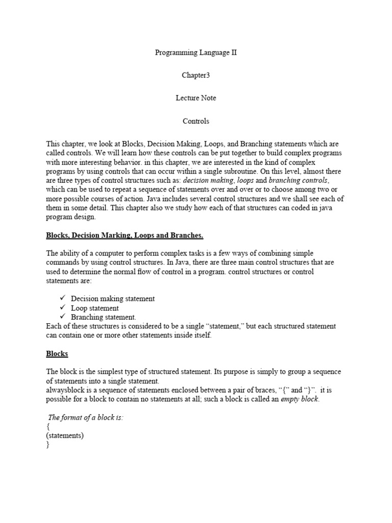 Chapter 3 Controls | PDF | Control Flow | Computing Chapter 3 Controls | PDF | Control Flow | Computing