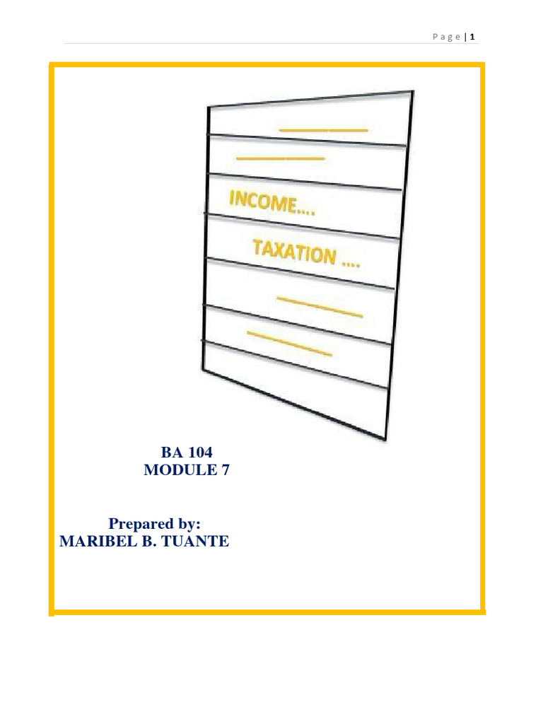 Module 7 TAX | PDF | Taxes | Income Tax