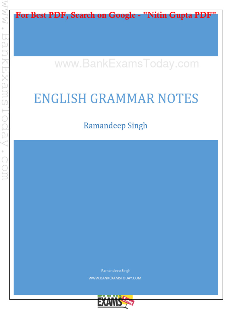 English Grammar Notes | PDF | Adjective | English Grammar