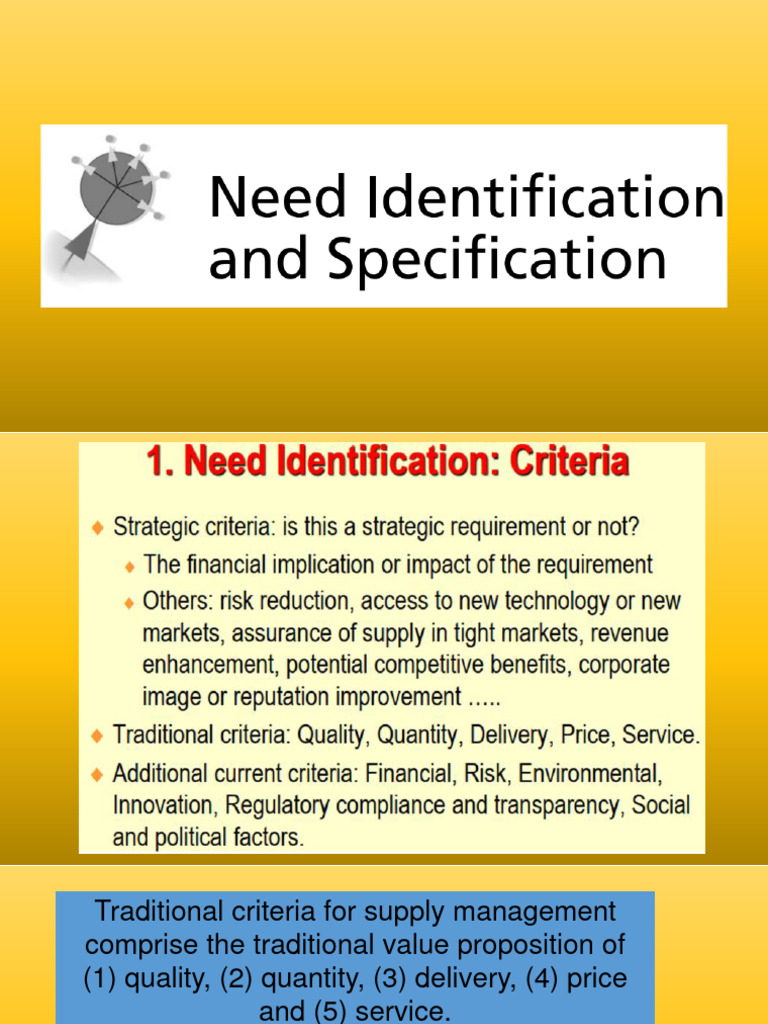 Chap 4 - Need Identification and Spec | PDF | Career & Growth | Business