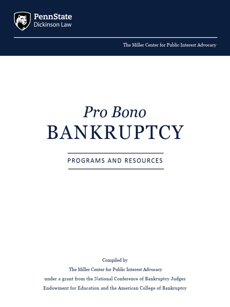 Probono Bankruptcy Programs-2 | PDF | Chapter 7 | Bankruptcy