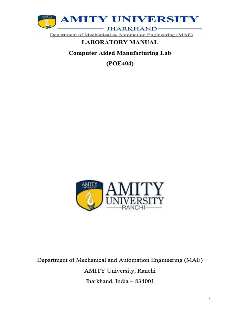 Computer Aided Manufacturing Lab Manual | PDF | Automation | Numerical Control