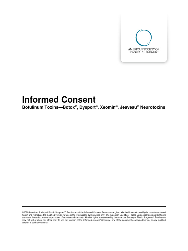 Botulina Toxins Botox Injection-ASPS | Download Free PDF | Botulinum ...