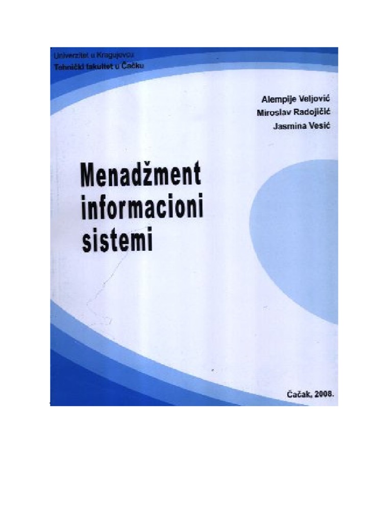 Menadzment Informacioni Sistemi | PDF