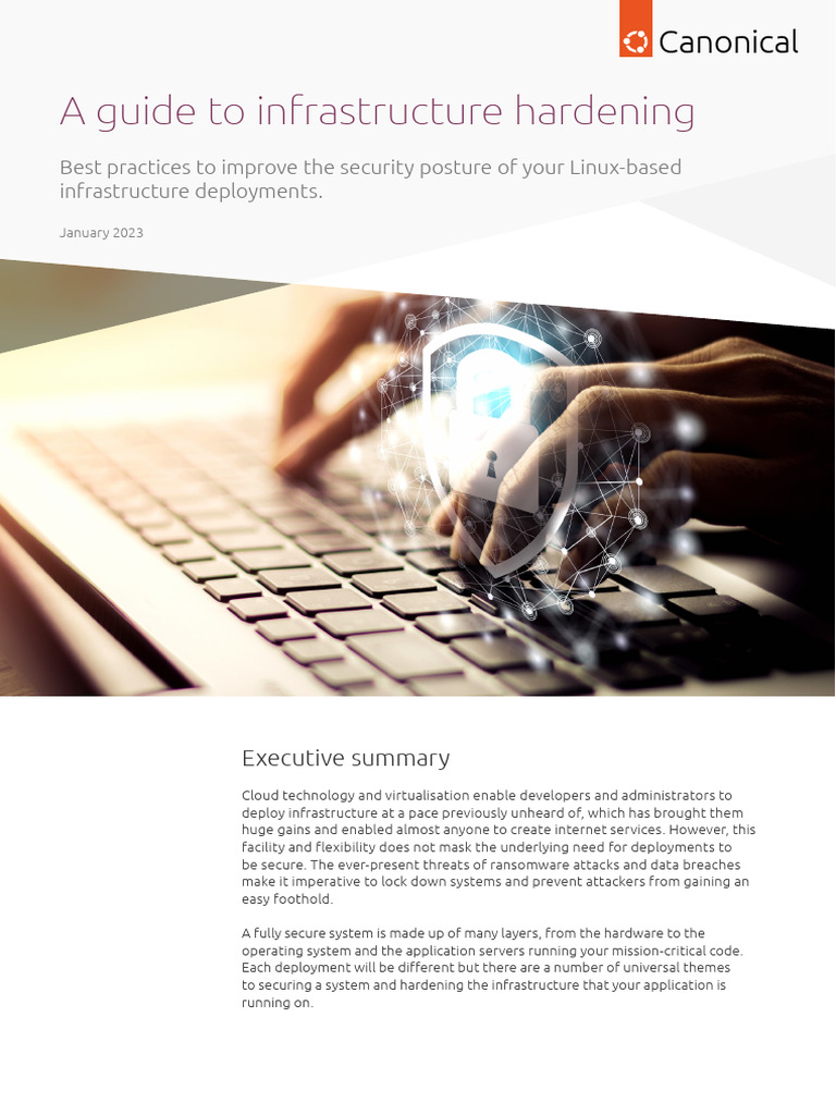 A Guide To Infrastructure Hardening Pdf Operating System Computer Architecture