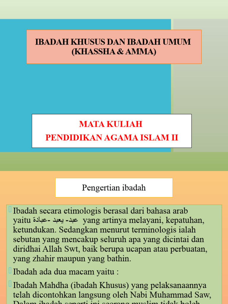 Ibadah Umum Dan Ibadah Husus | PDF
