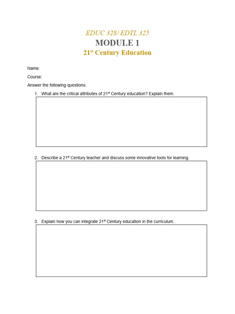 EDUC 328 Module 01 Task | PDF