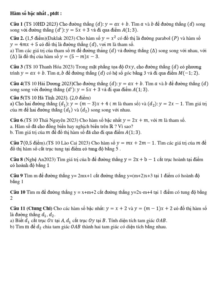 Chu de 3 Ham So Bac Nhat | PDF