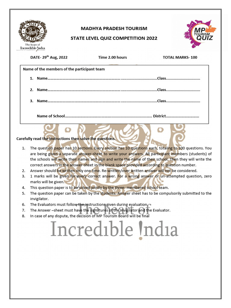 State - Question - Answer - English - 2022 | PDF