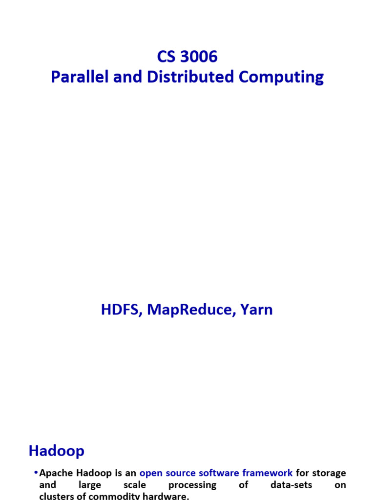 HDFS, MapReduce, Yarn | PDF | Apache Hadoop | Map Reduce