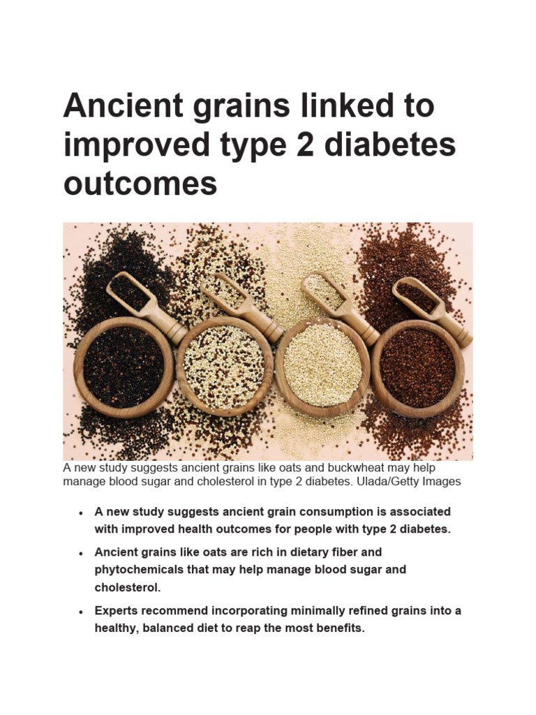 Ancient grains linked to improved type 2 diabetes outcomes | PDF ...