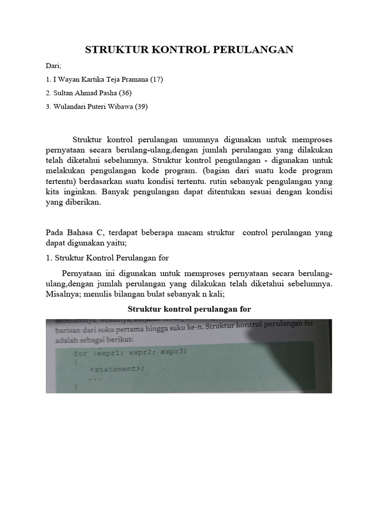 Struktur Kontrol Perulangan | PDF