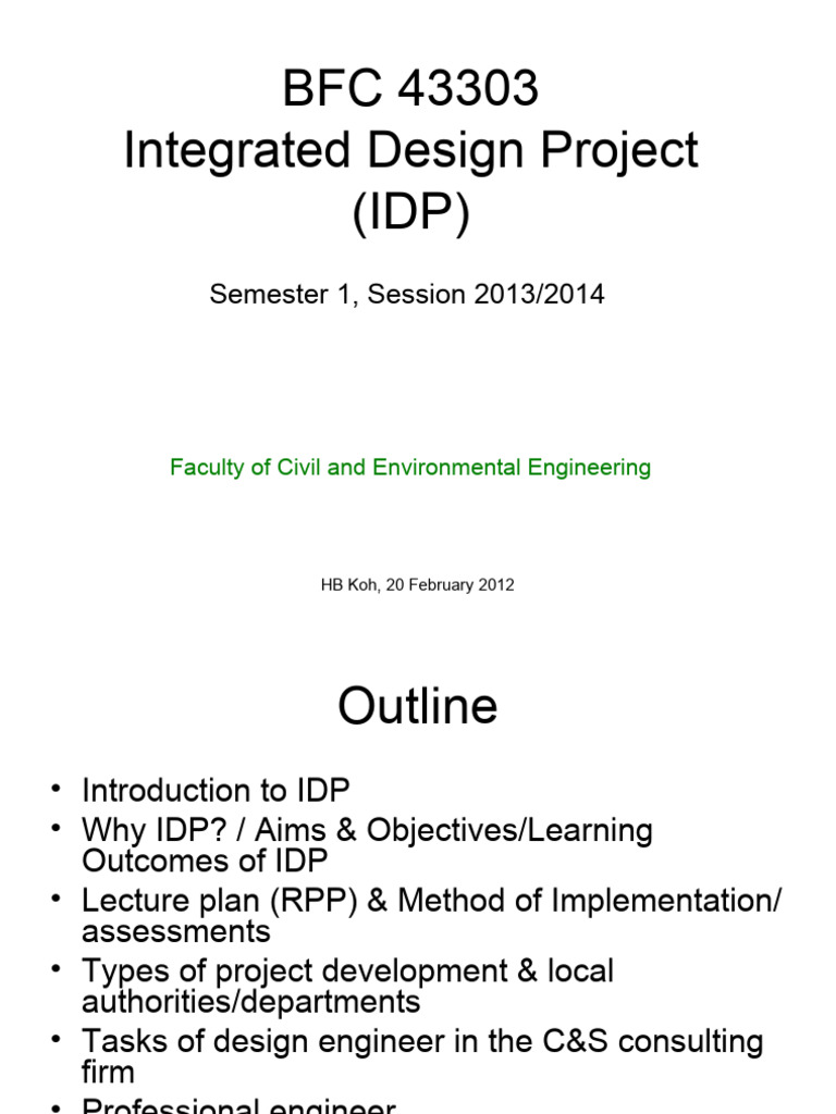 Integrated Design Project Overview | PDF | Engineer | Engineering