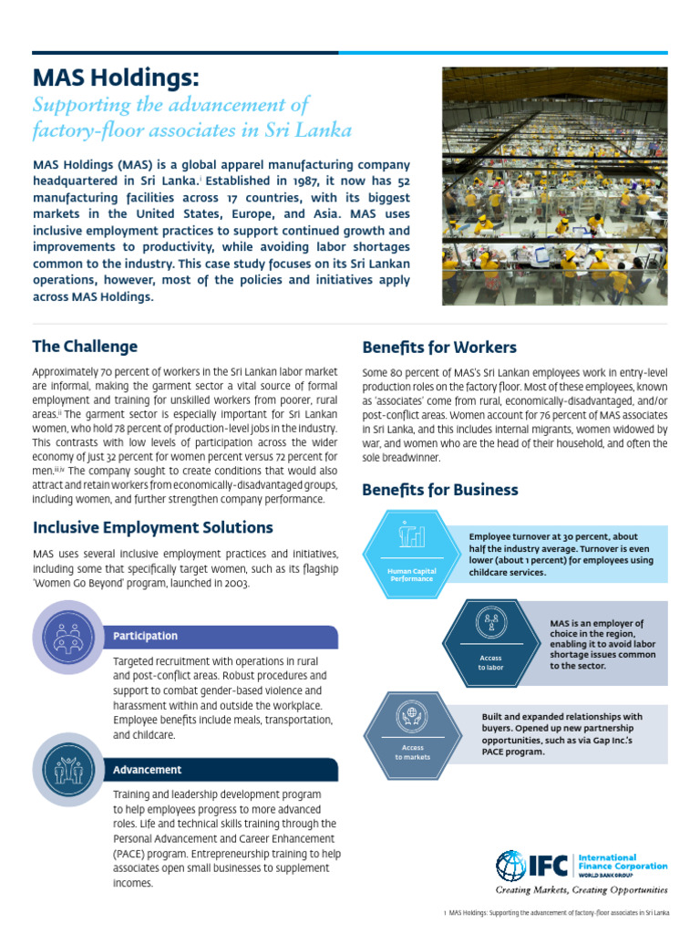 Case Study Mas Holdings Supporting Advancement of Factory Floor ...