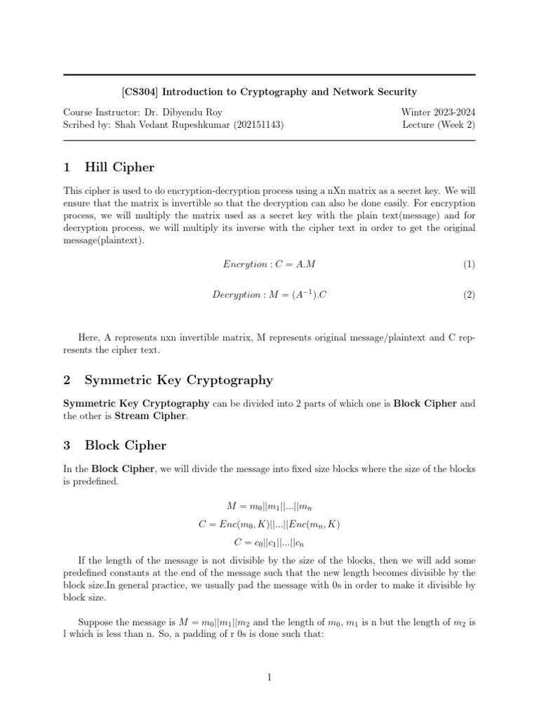 Week 2 | PDF | Encryption | Cryptography