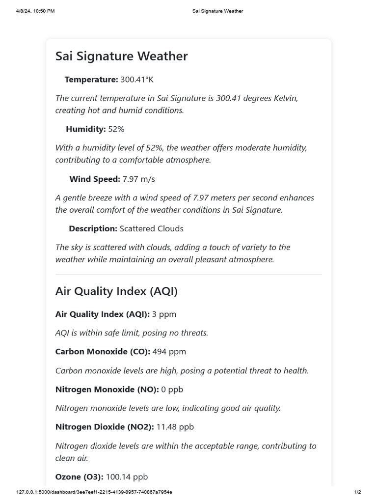 Sai Signature Weather | PDF | Particulates | Earth Sciences