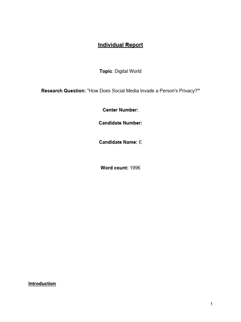 - Gp Individual Report | PDF | Social Media | Popular Culture & Media ...