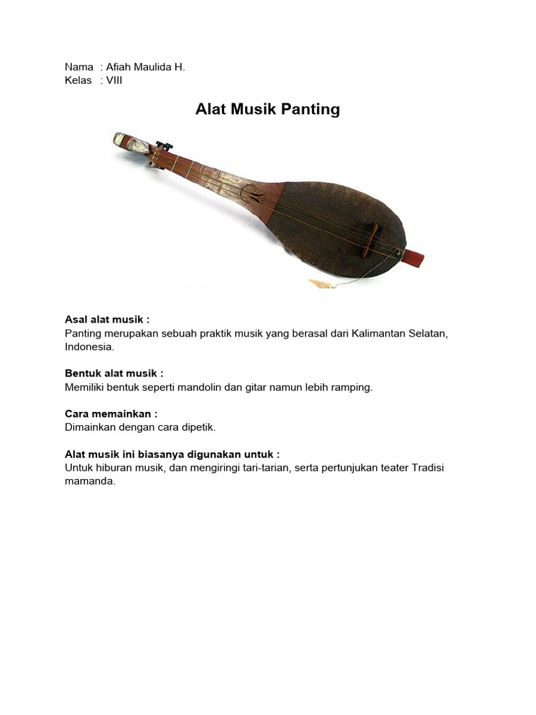 Alat Musik Panting | PDF