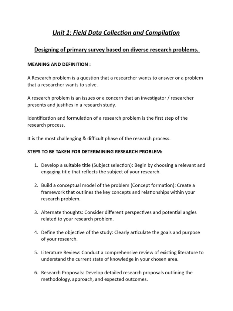 Sec Ppr Unit 1 Topic 1 Pdf Survey Methodology Hypothesis