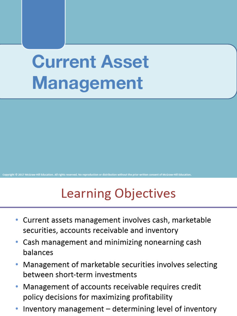 Current Asset MGT | PDF | Inventory | Cash