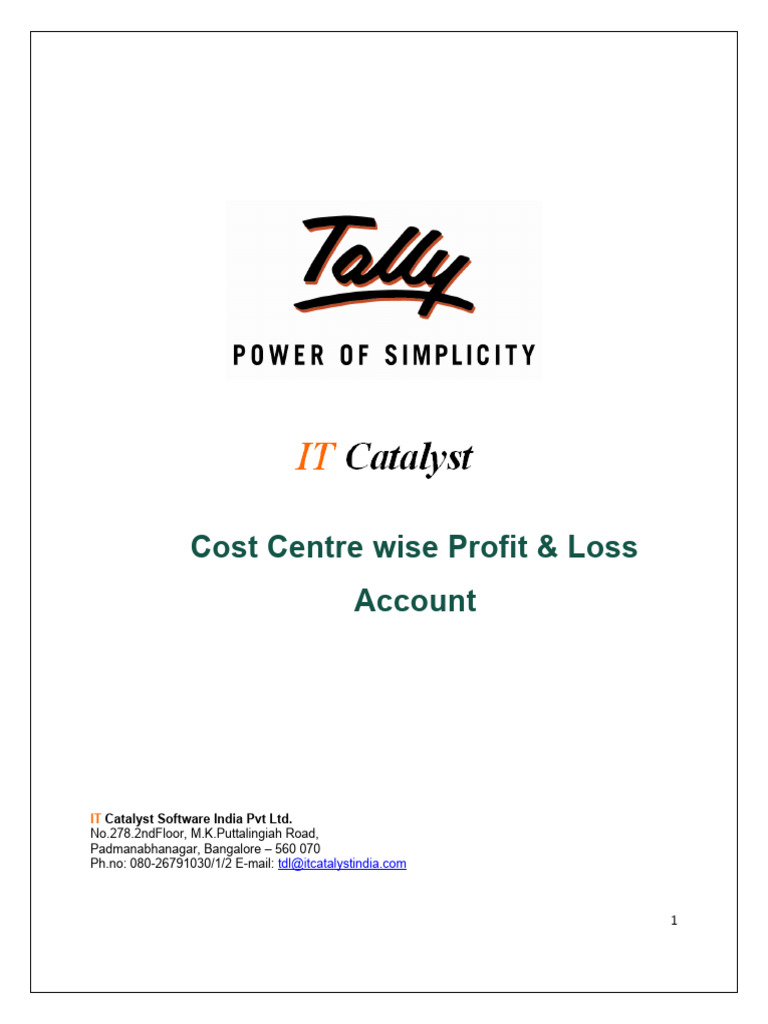 Cost Centre Profit & Loss Guide | PDF | Enterprise Resource Planning ...