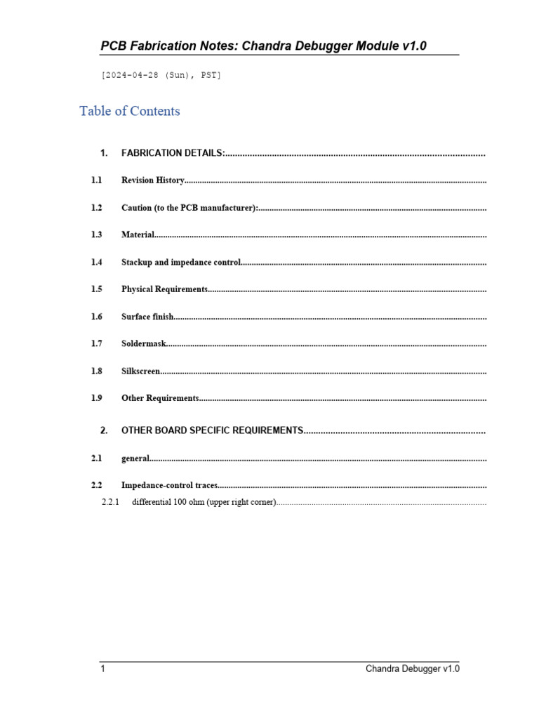 note_PCB_fab_Chandra_debugger_English | PDF | Printed Circuit Board ...