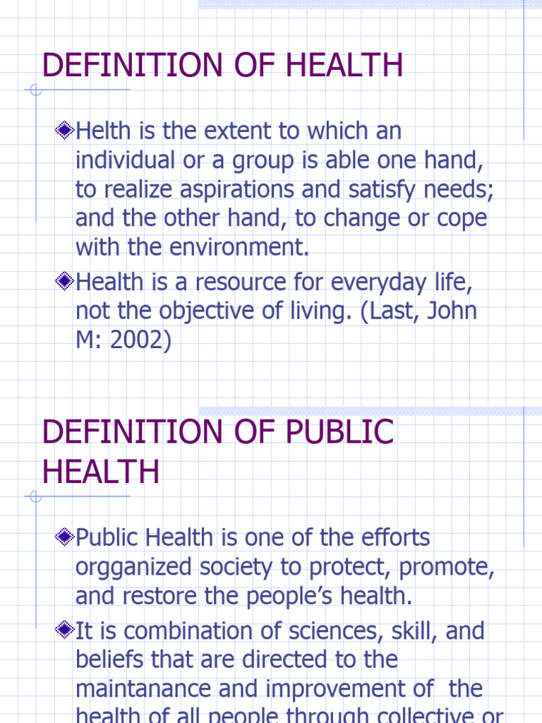 Definition of Health | PDF | Preventive Healthcare | Public Health