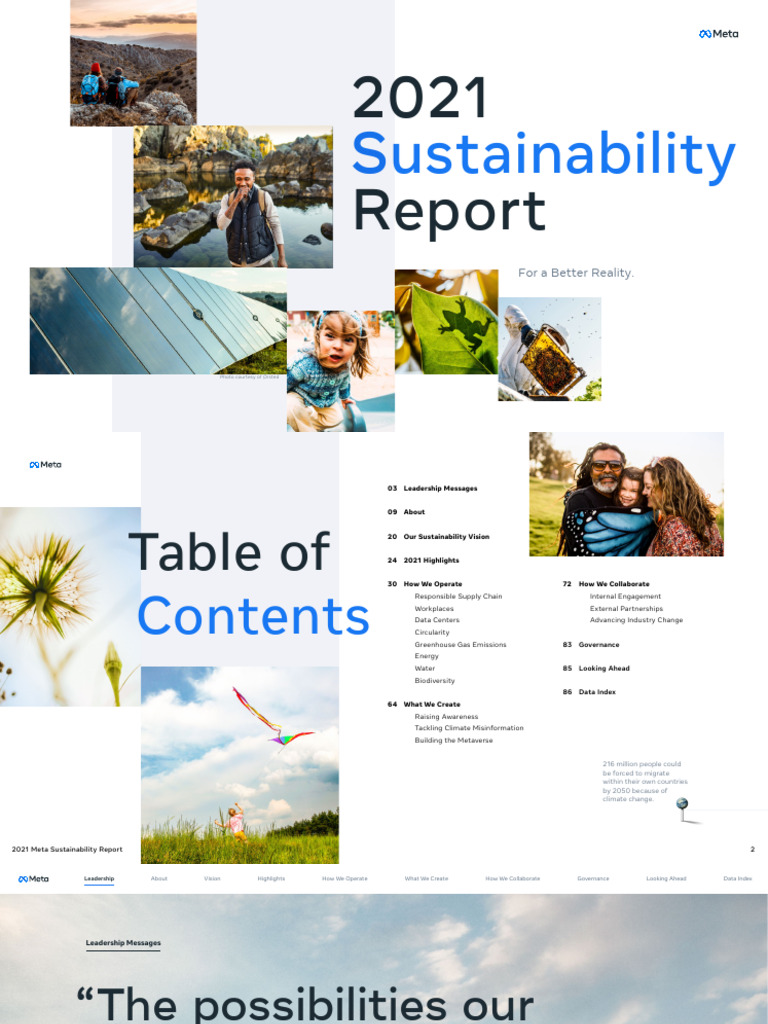 Meta 2021 Sustainability Report | PDF | Sustainability | Climate Change ...