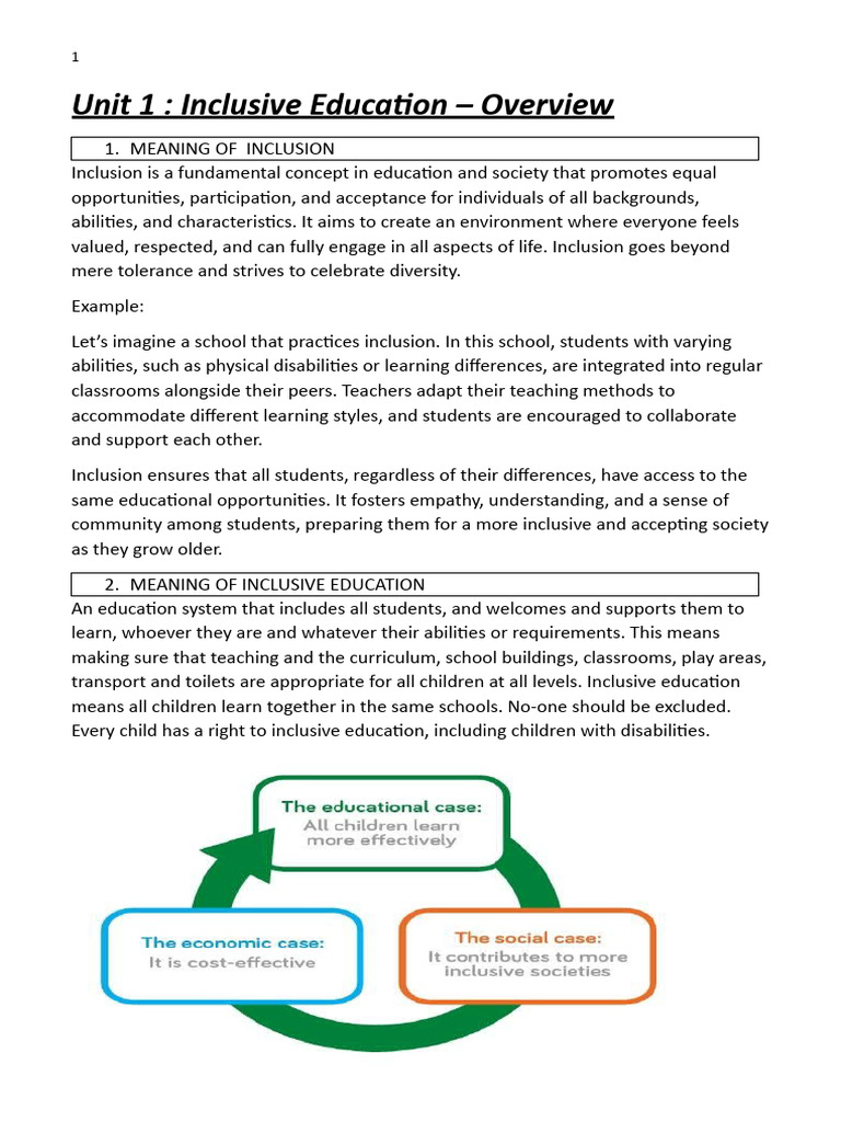 Inclusive Education Overview | PDF | Inclusion (Education) | Social ...