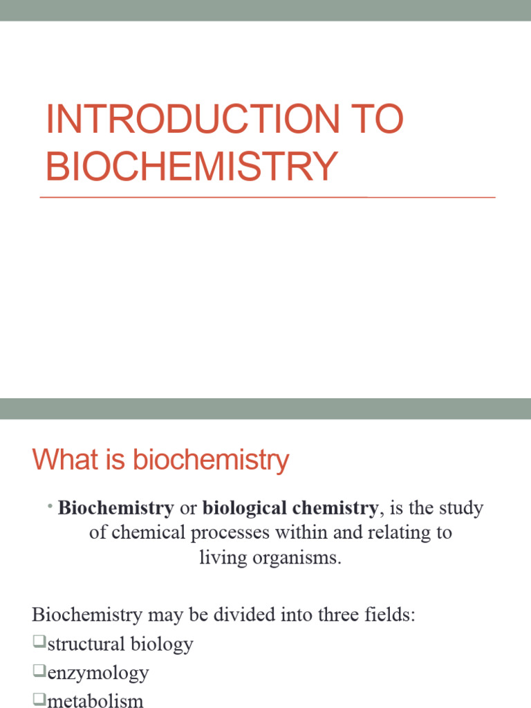 Introduction to Biochemistry Basics | PDF | Biochemistry | Chemistry