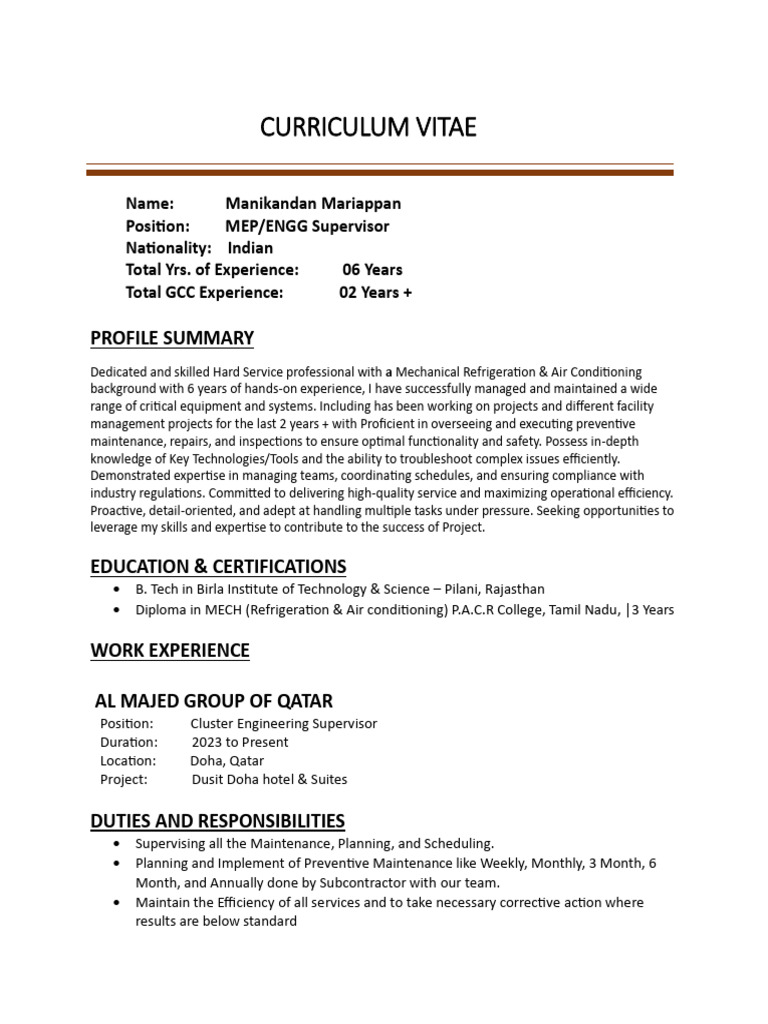 HVAC Engineer CV | PDF | Heat Transfer | Home Appliance