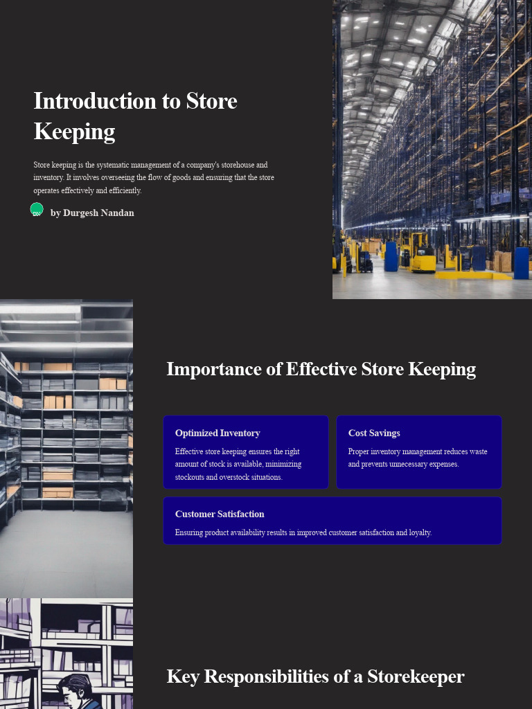 Introduction To Store Keeping | PDF | Inventory | Lean Manufacturing
