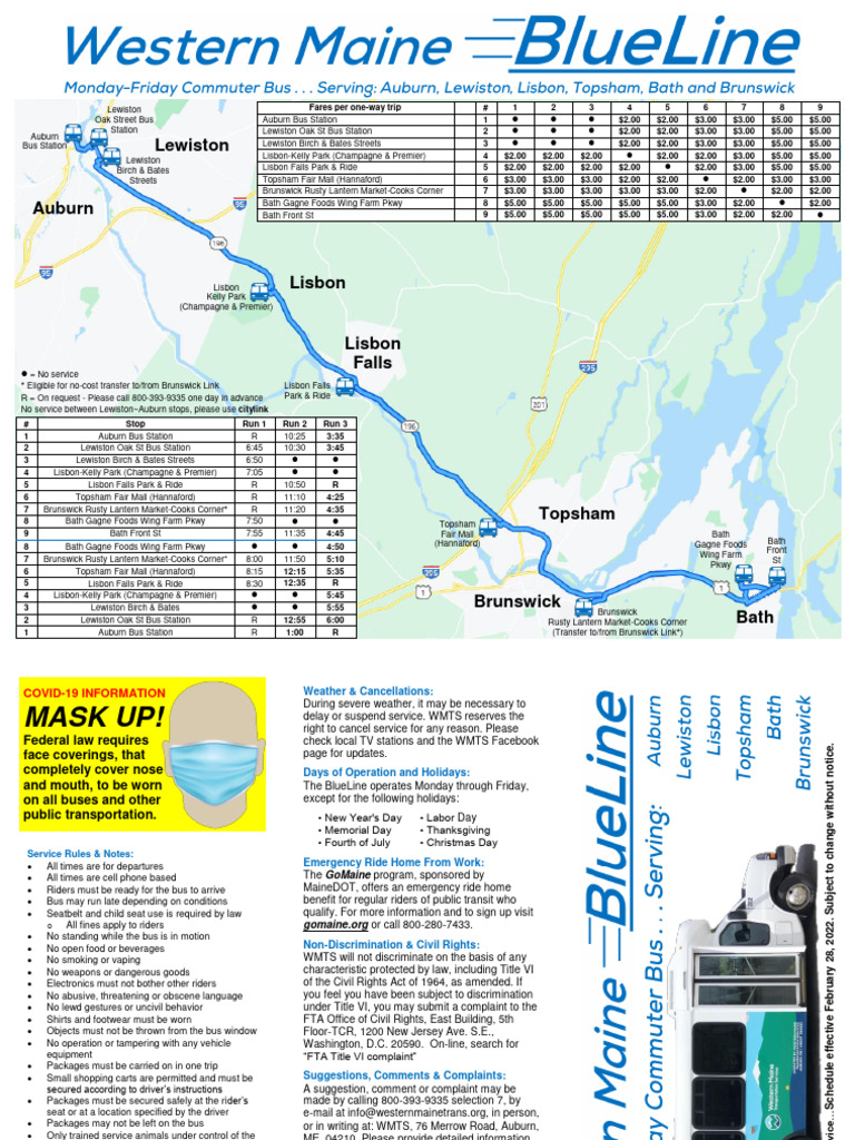 BlueLine Schedule 02282022 | PDF | Transport