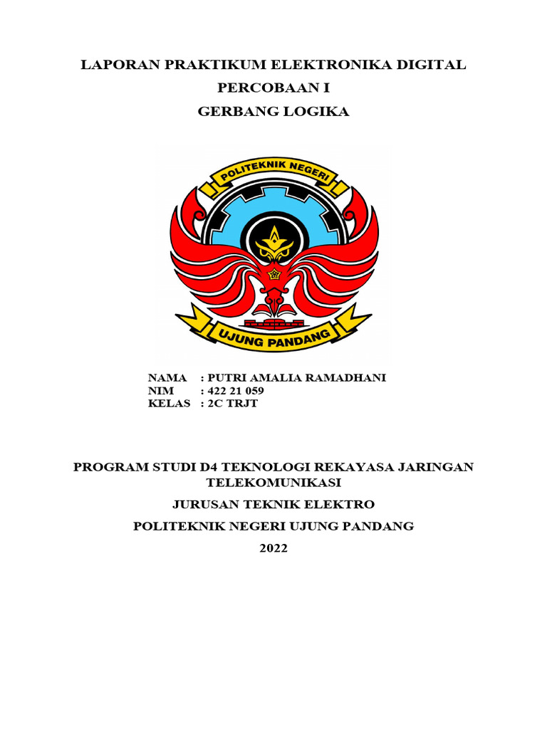 Laporan Praktikum Elektronika Digital (Gerbang Logika) | PDF