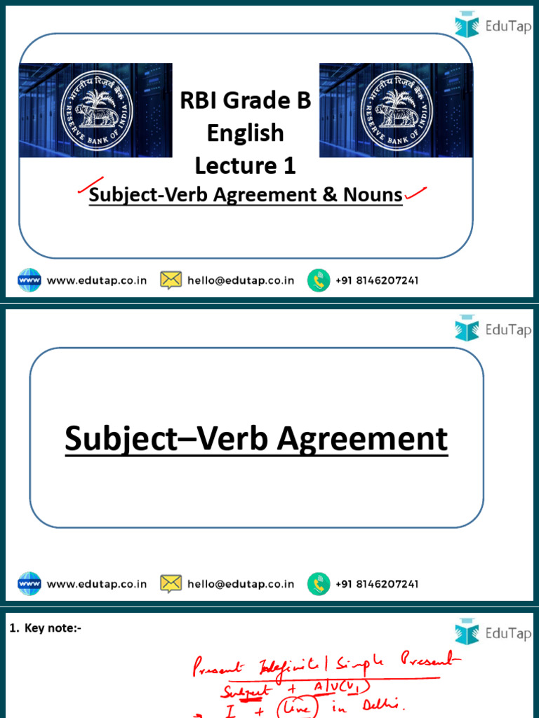 English_Lecture___2___Subject_Verb_Agreement___Nouns_lyst8715 | PDF | Grammatical Number | Noun