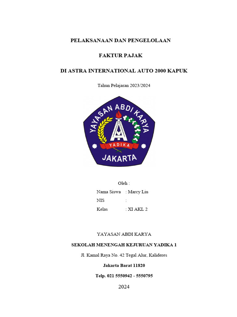 Laporan PKL Marcy Xi Akl 2 | PDF