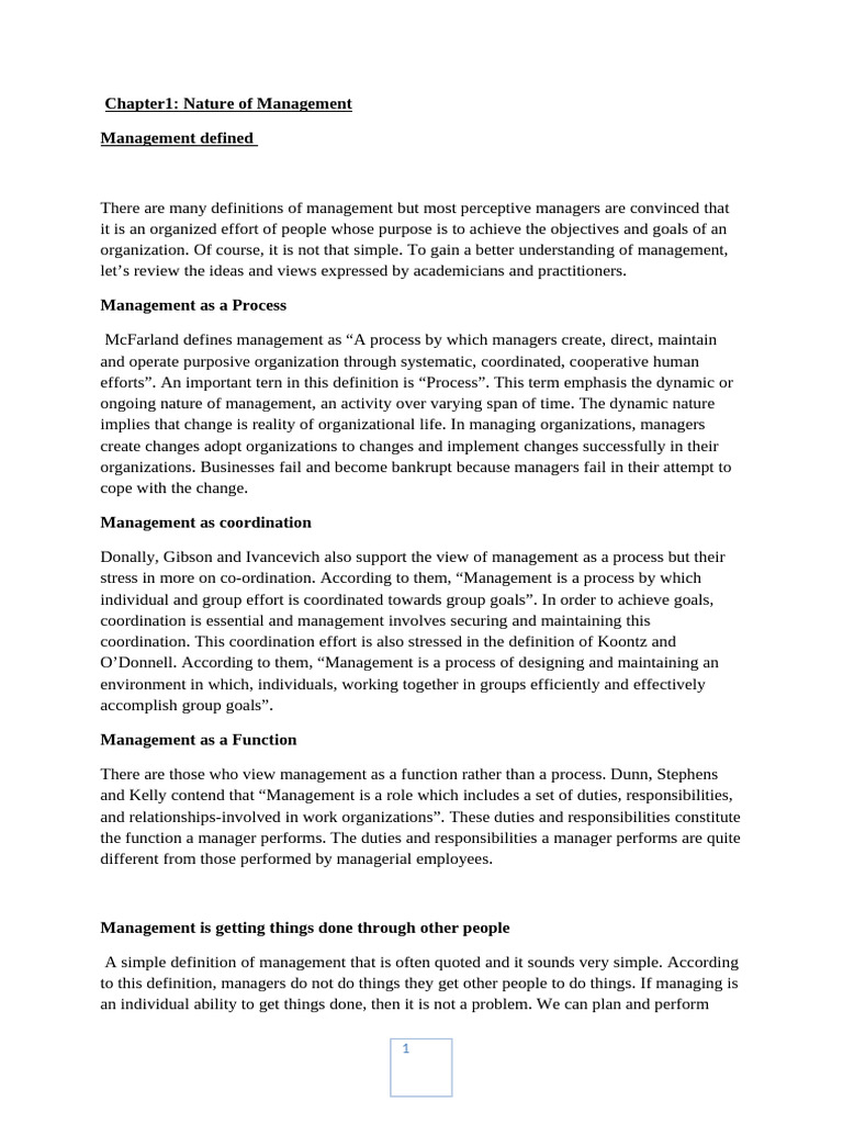 Understanding Management's Role | PDF | Leadership | Goal