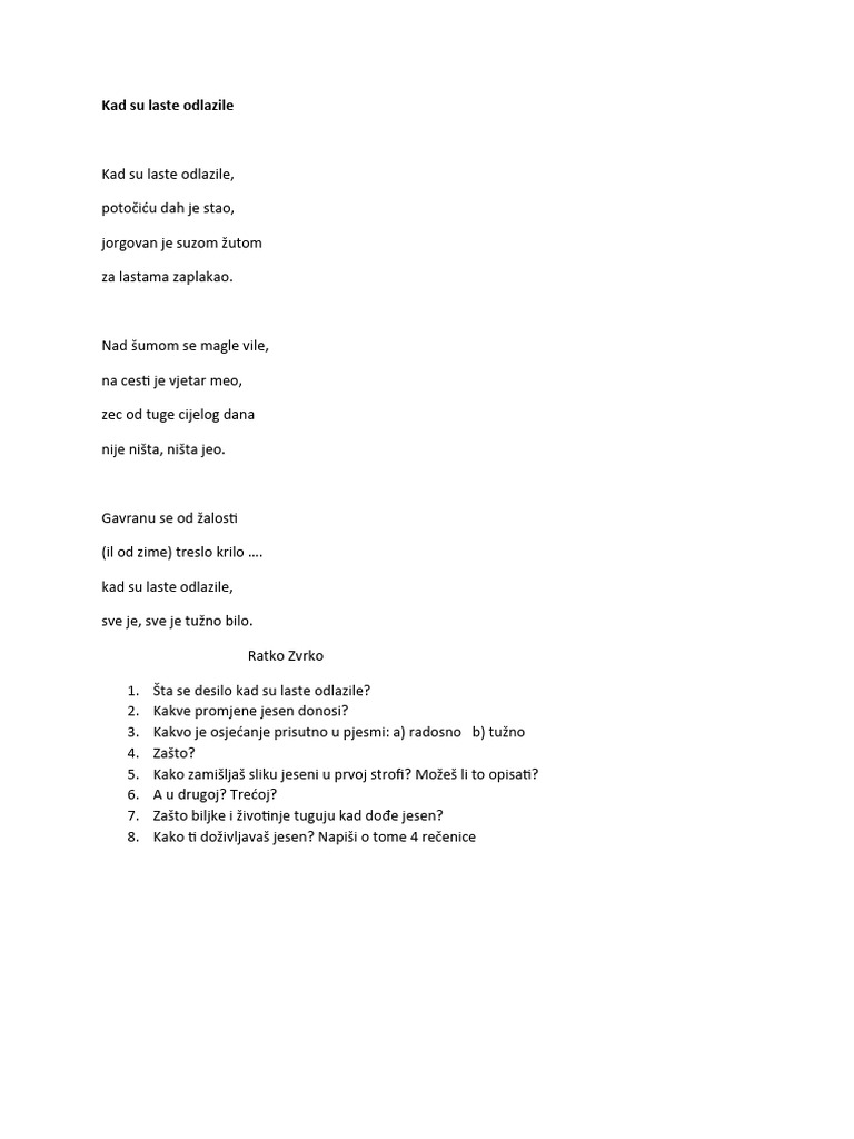 Afan Kad Su Laste Odlazile | PDF