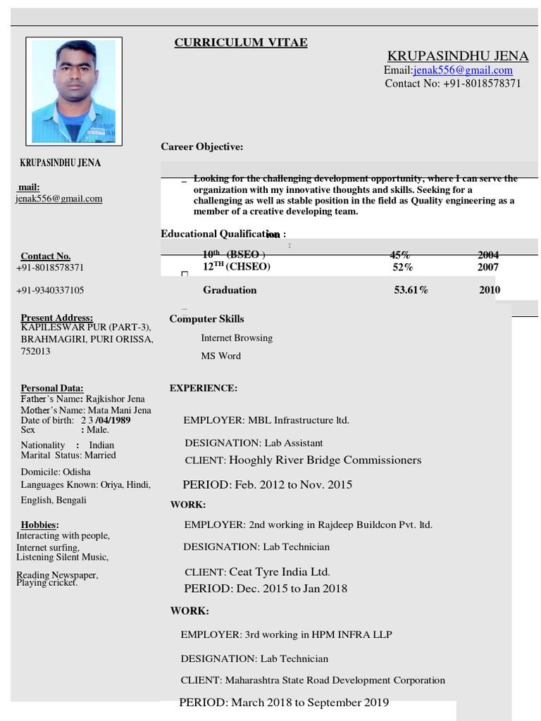 Krupa CV-updated New | PDF | Concrete