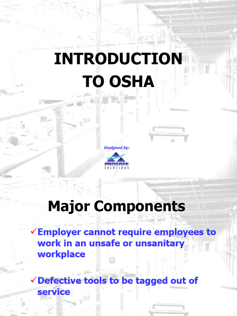 TAb 1 Insert 1 Intro To OSHA | PDF | Occupational Safety And Health ...