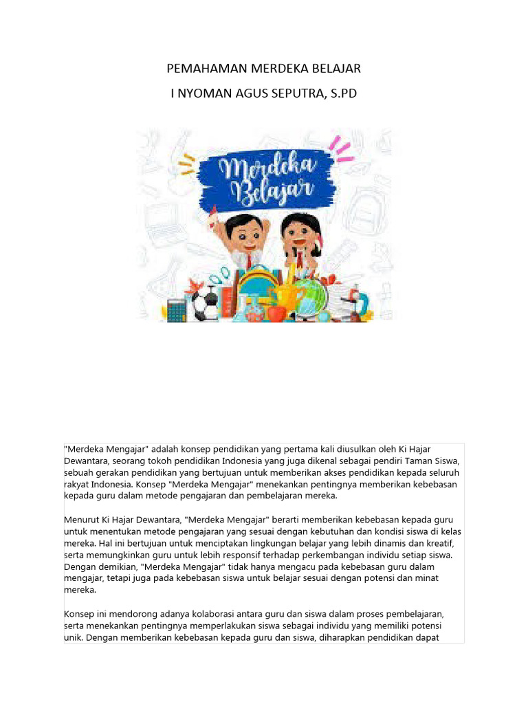 Merdeka Mengajar: Kebebasan Guru | PDF