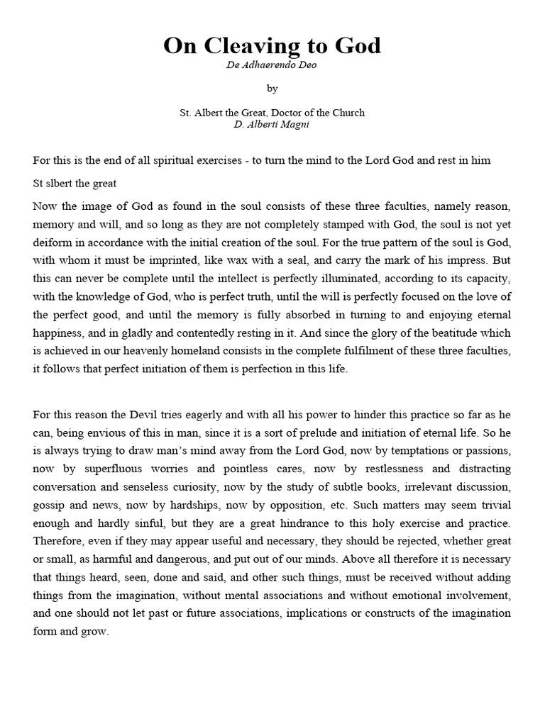 On Cleaving To God | PDF | Soul | Mind