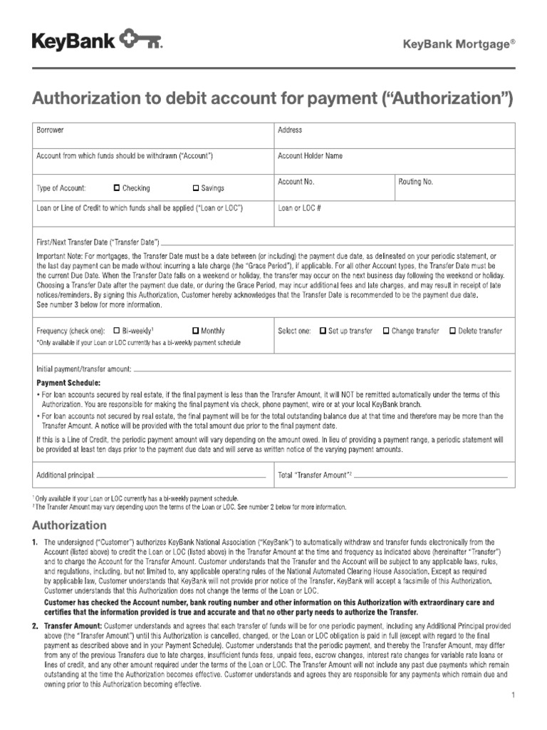 Keybank Original Authorisation | PDF